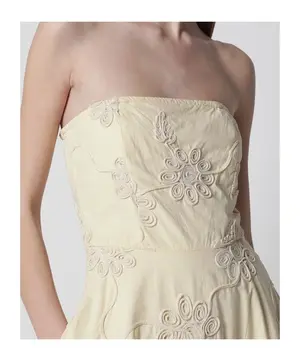 ROTATE BY BIRGER CHRISTENSEN Embroidered Floral Midi Dress - Yellow