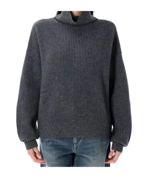 Isabel Marant Étoile High Neck Ribbed Long Sleeve Sweater