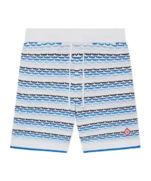 Casablanca Striped Diamond Logo Knit Shorts