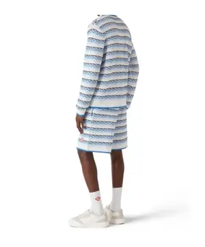 Casablanca Striped Diamond Logo Knit Shorts