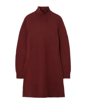 Max Mara High-neck Long-sleeved Ribbed Dress