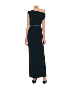 Norma Kamali One-shoulder Draped Maxi Dress - Black
