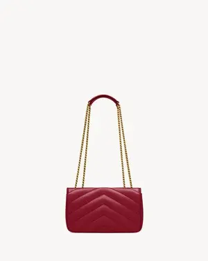 Saint Laurent Loulou Matelassé Small Shoulder Bag - Deep Red