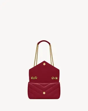 Saint Laurent Loulou Matelassé Small Shoulder Bag - Deep Red