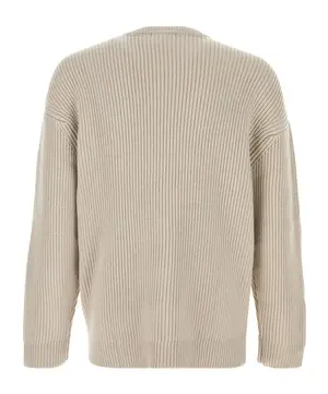 ENTIRE STUDIOS Long-sleeved Crew Neck Sweater With Ribbed Details - Beige