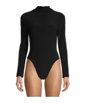Norma Kamali Long Sleeve Open Back Turtleneck Bodysuit