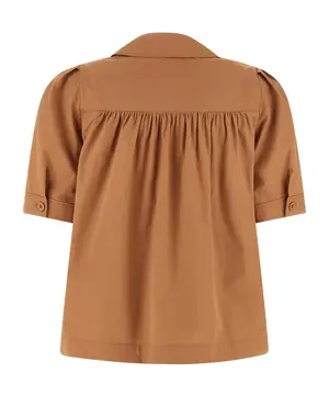 Chloé Cotton Poplin Shirt With Short Sleeves - No