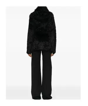 Balenciaga Belted Faux Fur Shawl Lapel Jacket