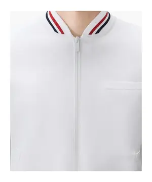 Thom Browne Intarsia Knit Bomber Jacket - White