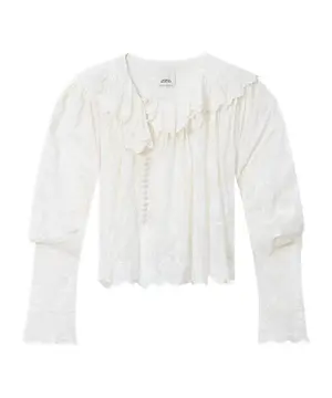 Isabel Marant Étoile Zelly Frilly Floral Top - White