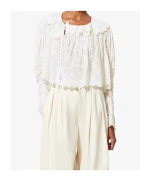 Isabel Marant Étoile Zelly Frilly Floral Top - White