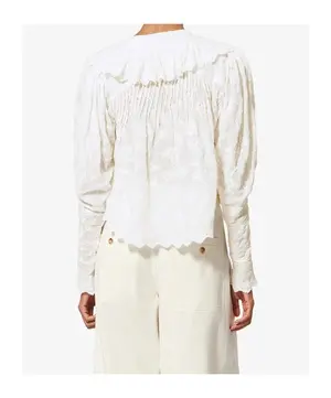 Isabel Marant Étoile Zelly Frilly Floral Top - White