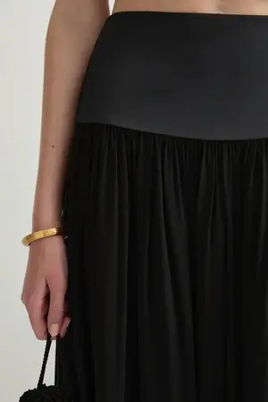 Posse Solene Gathered Maxi Skirt - Black