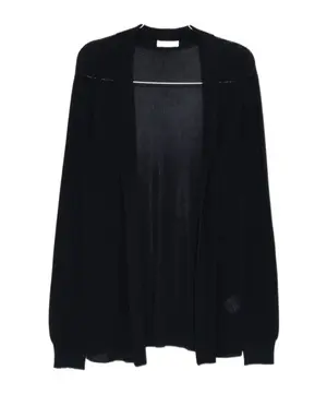 ROBERTO COLLINA Long-sleeved Cardigan With Ribbed Trim - Black