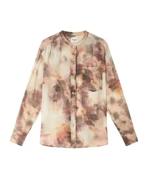 Isabel Marant Étoile Mexika" Printed Organic Cotton Voile Shirt - Beige