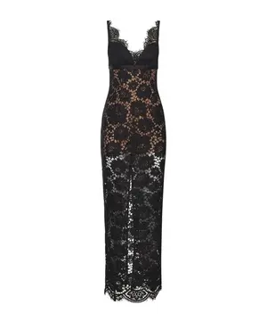 SELF-PORTRAIT Floral Lace Maxi Dress - Black