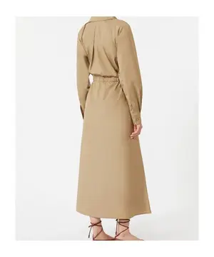 Max Mara Flared Poplin Shirt Dress - Khaki