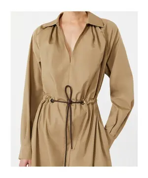 Max Mara Flared Poplin Shirt Dress - Khaki