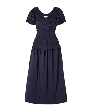 Ruffled Scoop Neck Dresses