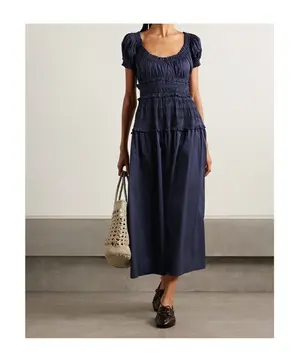 DÔEN Ruffled Scoop Neck Dress