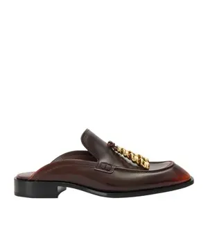 Loewe Edge Loafer Mules With Gold-finish Coil Embellishments - Brown