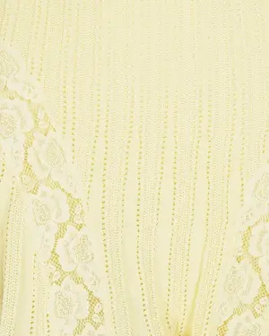 SELF-PORTRAIT Lace Trim Mini Skirt - Yellow