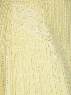 SELF-PORTRAIT Lace Trim Mini Skirt - Yellow