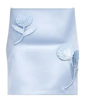 SELF-PORTRAIT 3d Floral Embellished Top - Blue