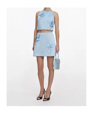 SELF-PORTRAIT 3d Floral Embellished Sleeveless Top