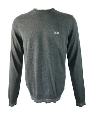 Hugo Boss Logo Crew Neck Long Sleeve Sweater - Black