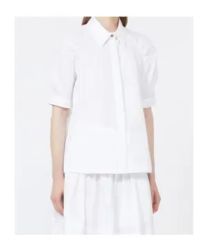 Max Mara Amore Ruched Short-sleeved Shirt - Optical White