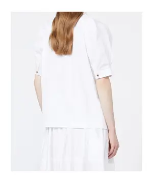 Max Mara Amore Ruched Short-sleeved Shirt - Optical White