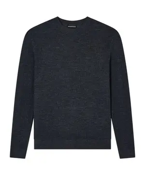 Emporio Armani Waffle-knit Wool Sweater - Black