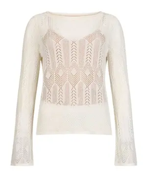 Liu Jo Openwork Wide-neck Jumper - White