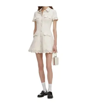 SELF-PORTRAIT Broderie Mini Shirt Dress