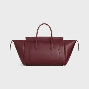 Celine Luggage Bag In Grained Calfskin - Red