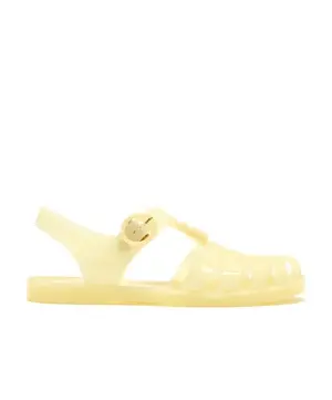 Gucci Rubber Sandals With Double G Detail - Yellow