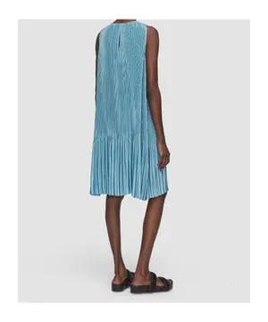 JOSEPH Rida Pleated Satin Dress - Chambray