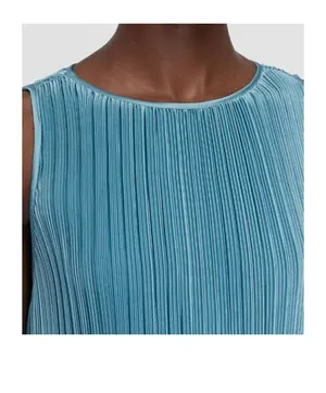 JOSEPH Rida Pleated Satin Dress - Chambray