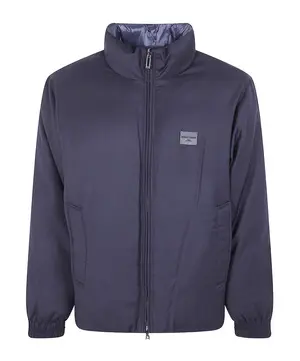 Emporio Armani Logo Detail Zip-up Down Jacket