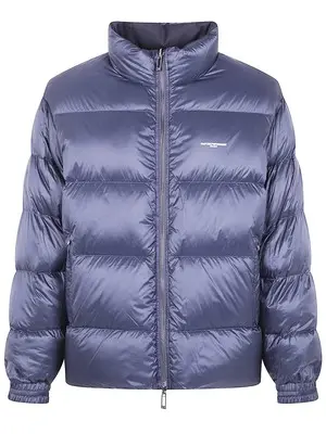 Emporio Armani Logo Detail Zip-up Down Jacket