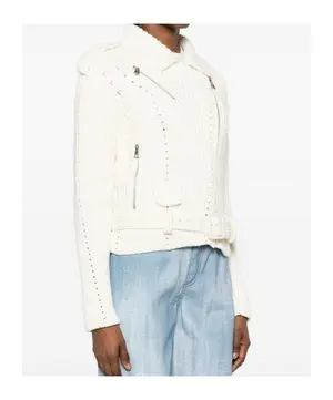 Ermanno Scervino Zip-up Belted Jacket - White