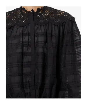 Isabel Marant Étoile Polly Floral Lace Blouse - Black