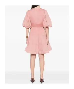 Zimmermann Pleated Layered Mini Dress - Pink