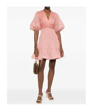 Zimmermann Pleated Layered Mini Dress - Pink