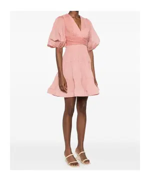 Zimmermann Pleated Layered Mini Dress - Pink