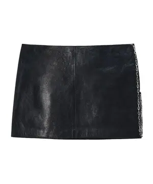 Alexander Wang Chain-trimmed Leather Mini Skirt