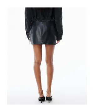 Alexander Wang Chain-trimmed Leather Mini Skirt