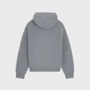 Celine Hooded Wool Cardigan - Medium Gray