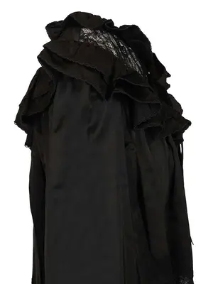 SELF-PORTRAIT Ruffled Lace Blouse - Black